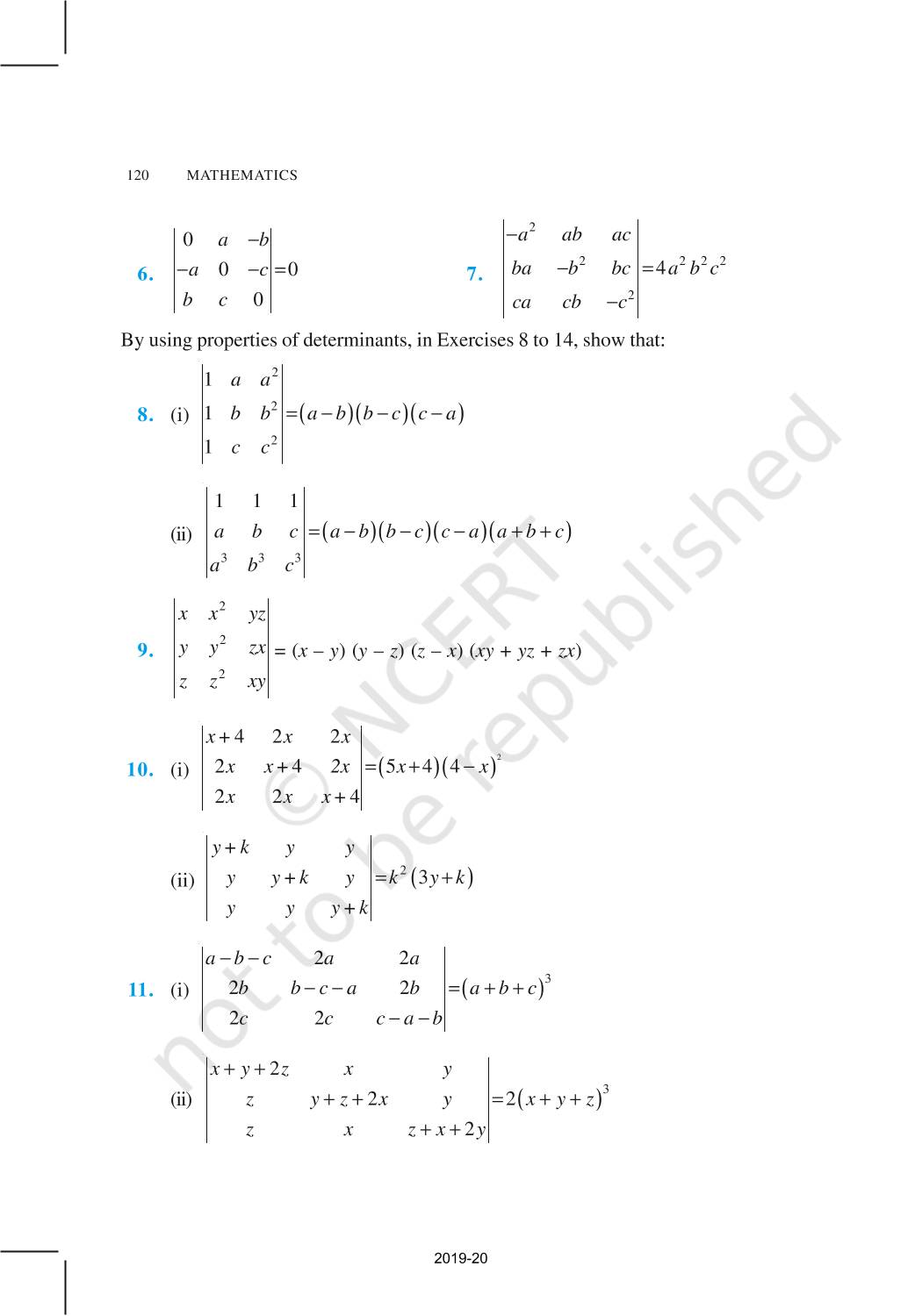 Determinants - NCERT Book of Class 12 Mathematics Part I
